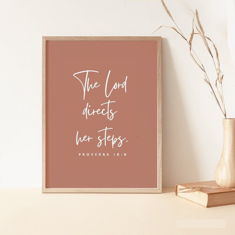Proverbs 16:9 the Lord Directs Her Steps DIGITAL PRINT - Modern ...