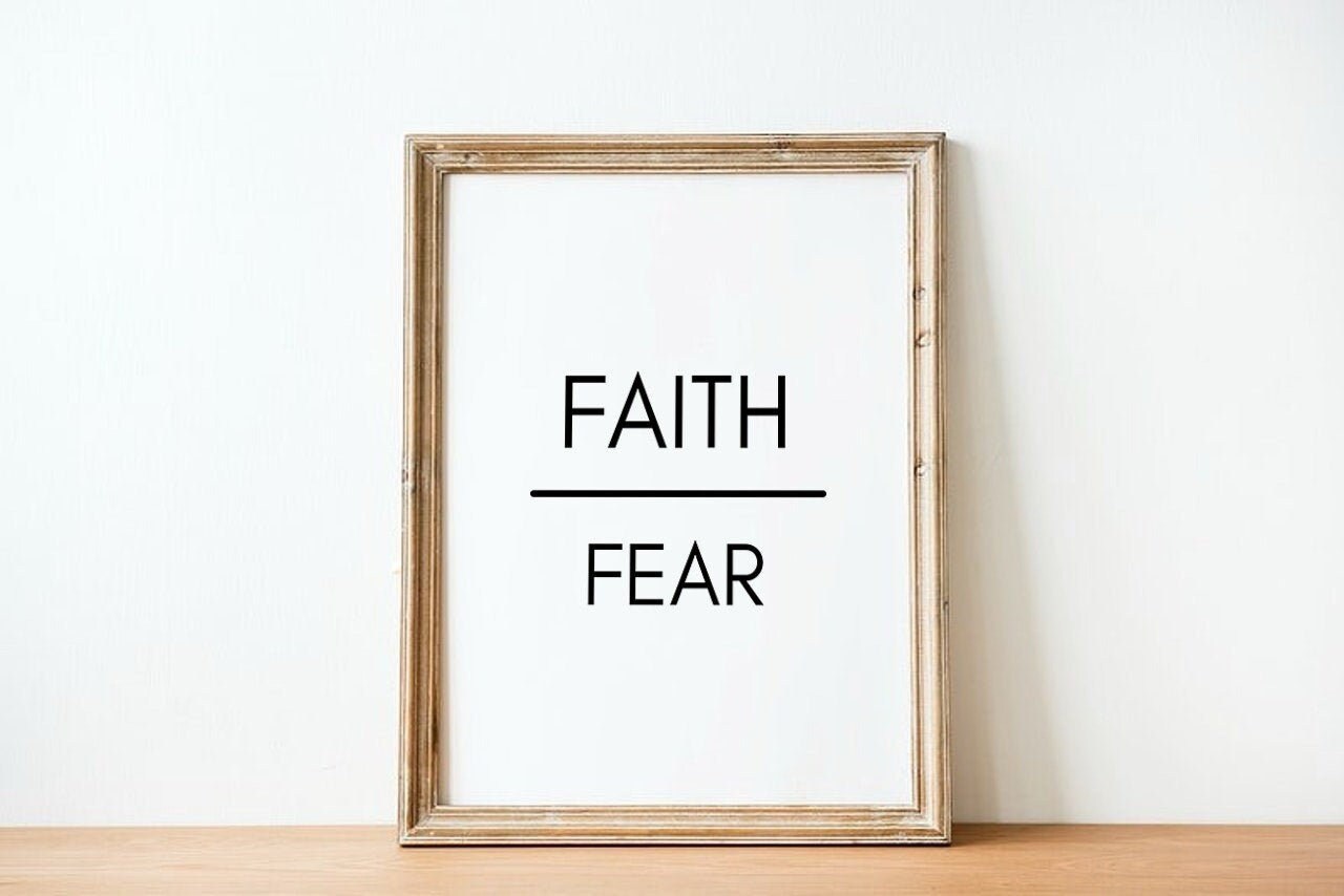 Faith Over Fear Printable Wall Art, Christian Wall Art, Modern ...