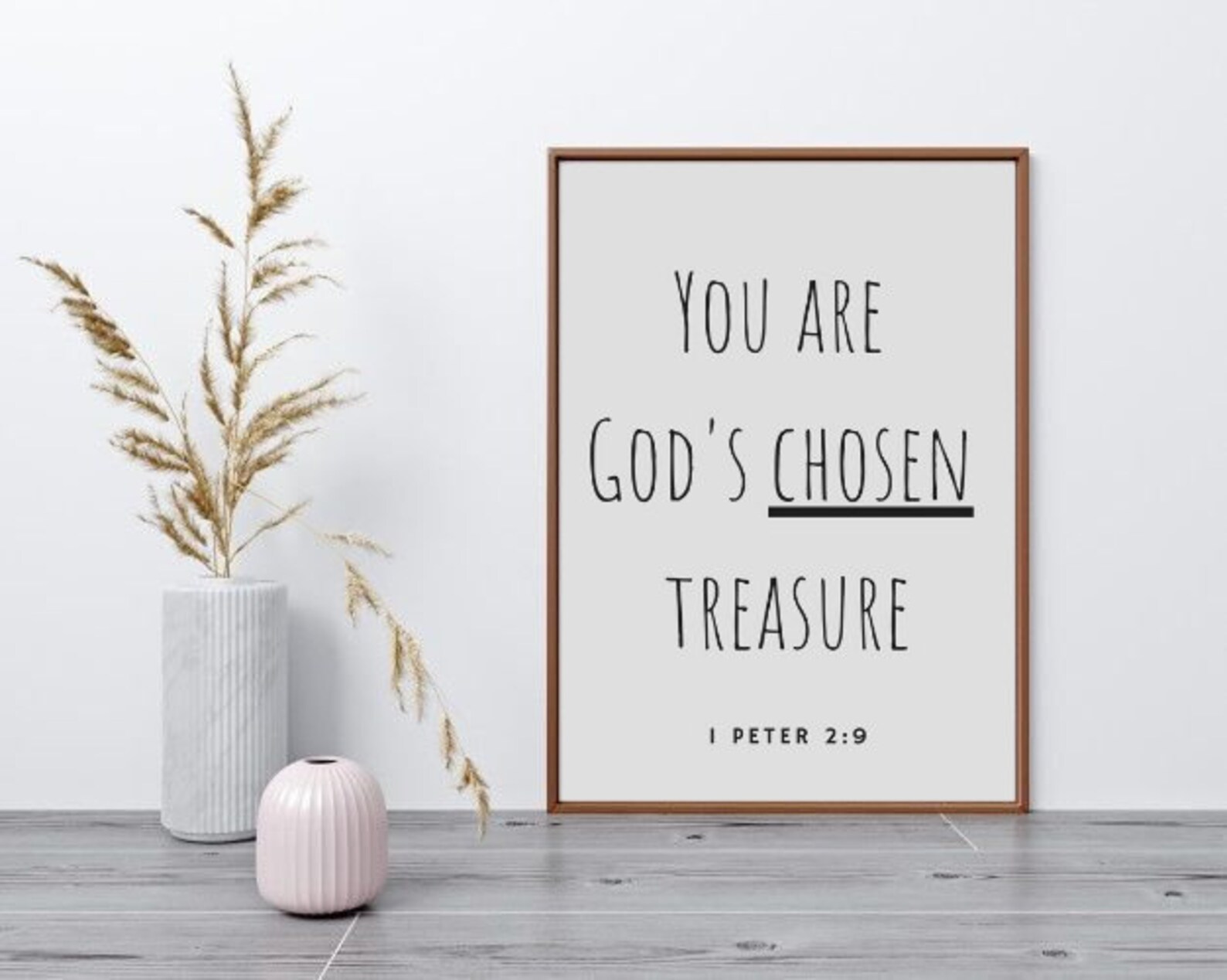 You Are God's Chosen Treasure, 1 Peter 2:9 Print, Nursery Bible Verse ...