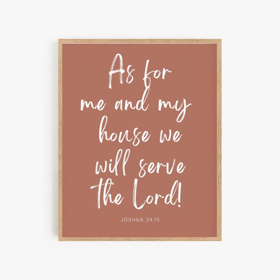As For Me And My House Joshua 24:15 Handwritten Bible Verse | Etsy