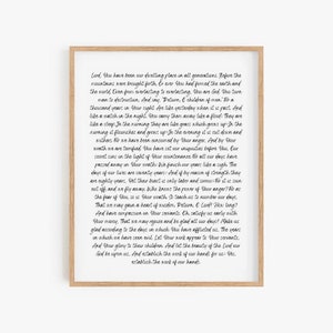Psalm 90 Handwritten Sign, Psalm Wall Art, Modern Christian Art ...