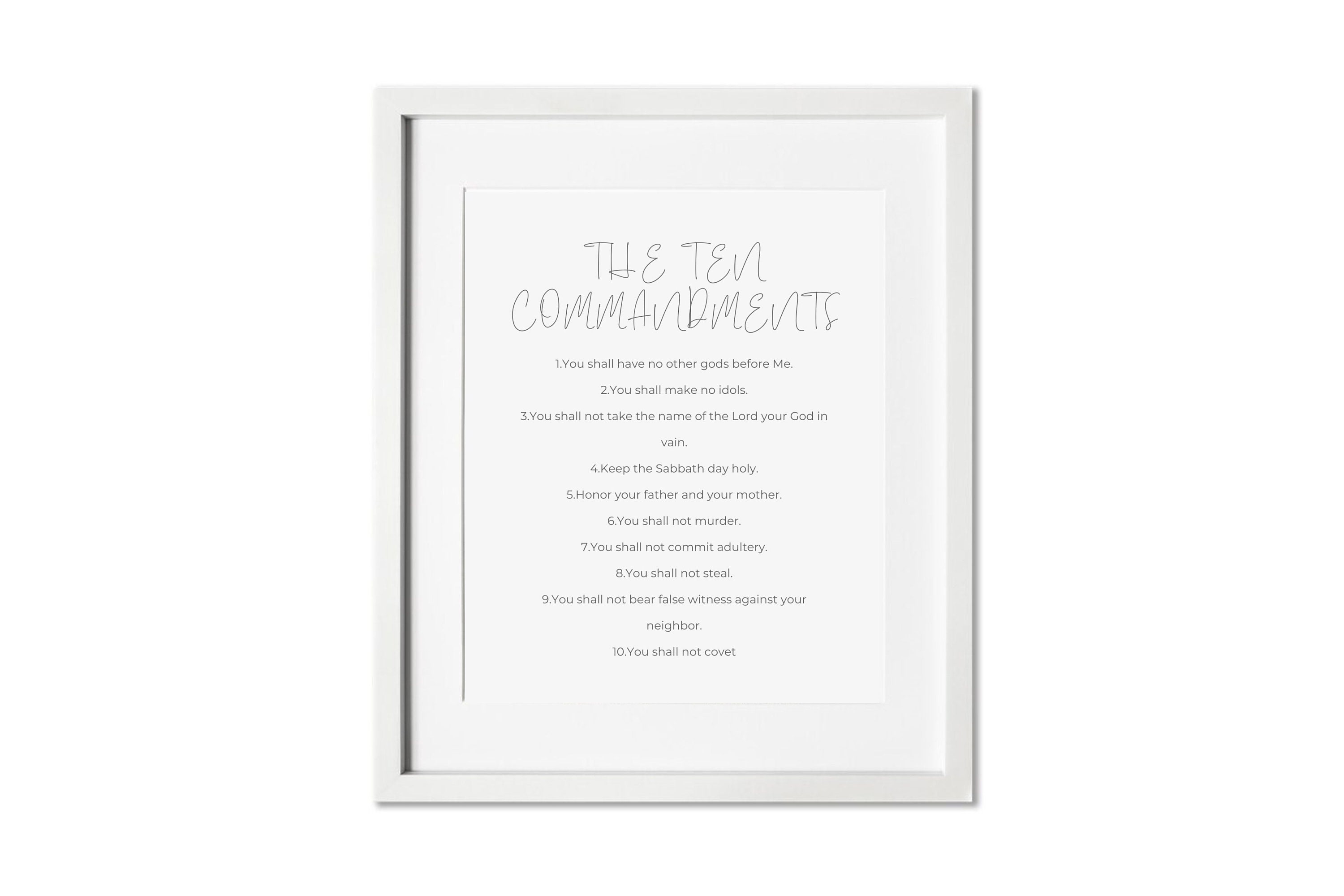 The Lord's Prayer Printable, the Ten Commandments, Set of 2 Prints ...