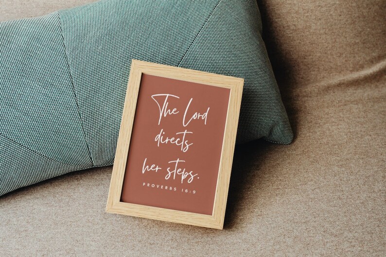 Proverbs 16:9 the Lord Directs Her Steps DIGITAL PRINT - Modern ...