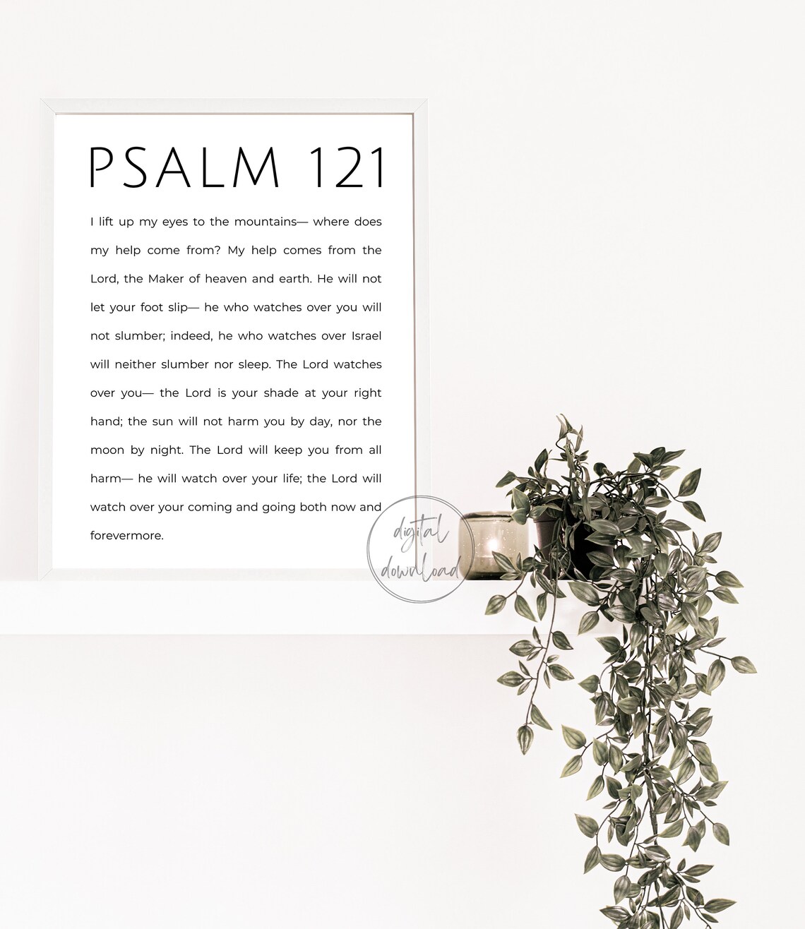 Psalm 121 Art, I Lift up My Eyes to the Mountains, Modern Living Room ...