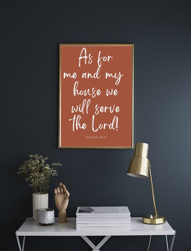 As for Me and My House, Joshua 24:15 Handwritten Bible Verse Print, 1st ...