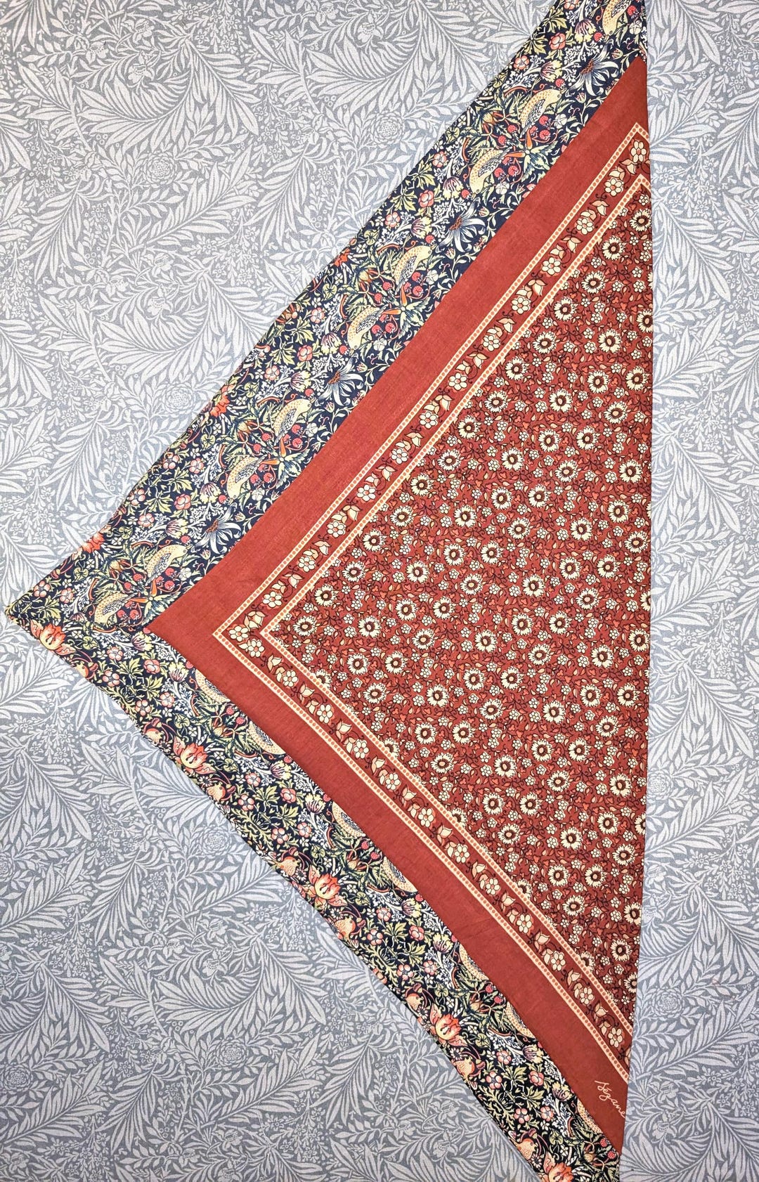 William Morris Strawberry Thief Triangle Scarf - Etsy