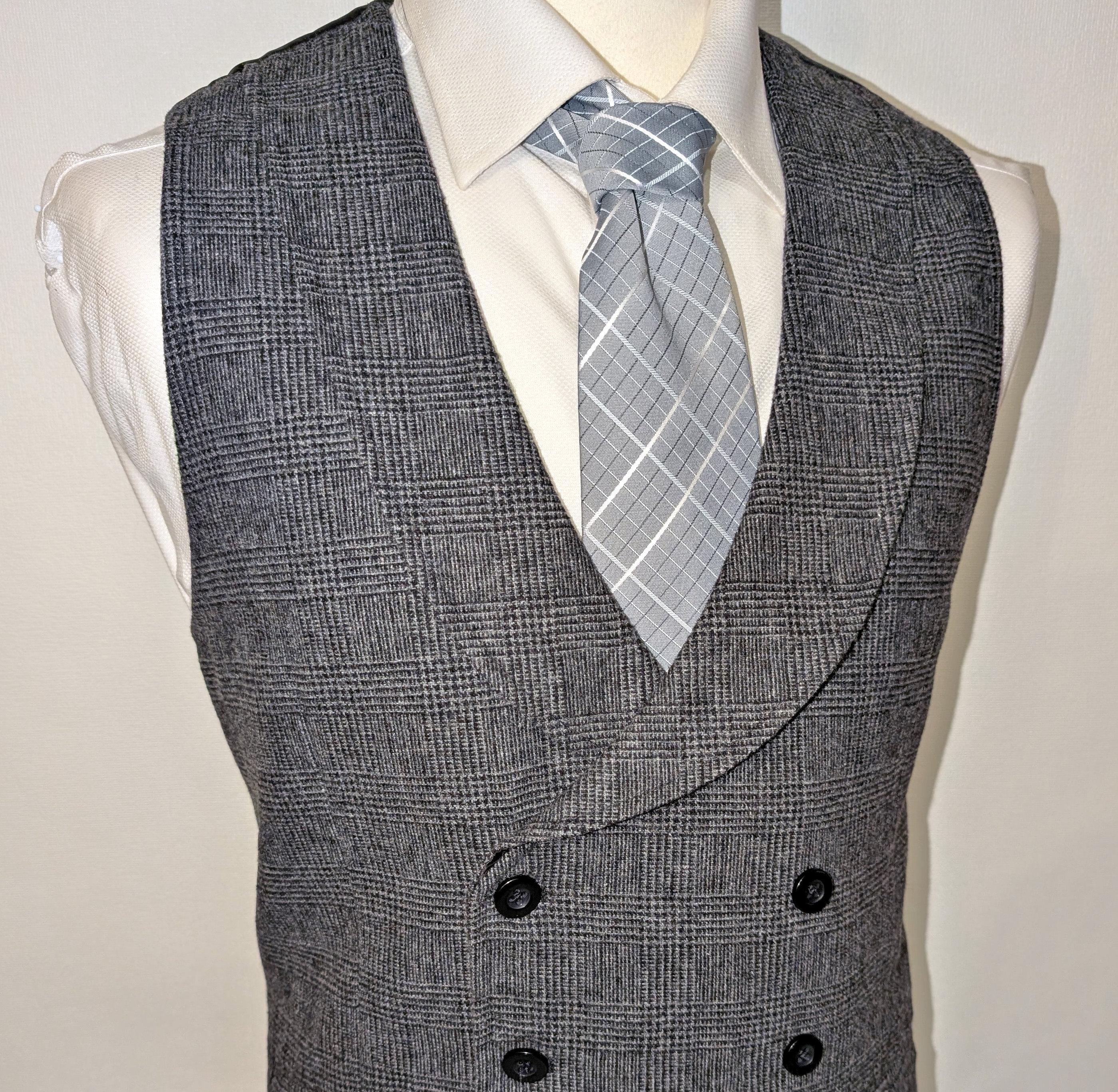 Light Grey Check Necktie Thomas Nash - Etsy