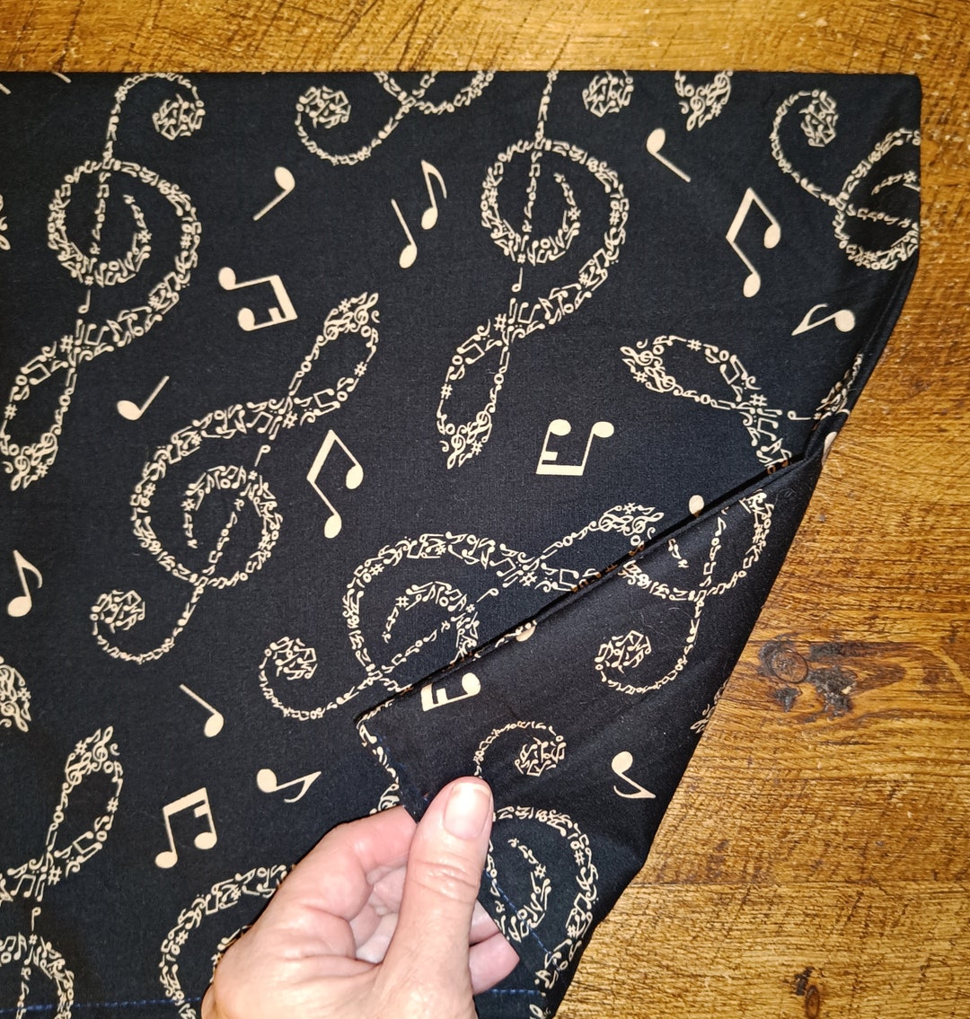 Treble Clef Pocket Square in Black - Etsy