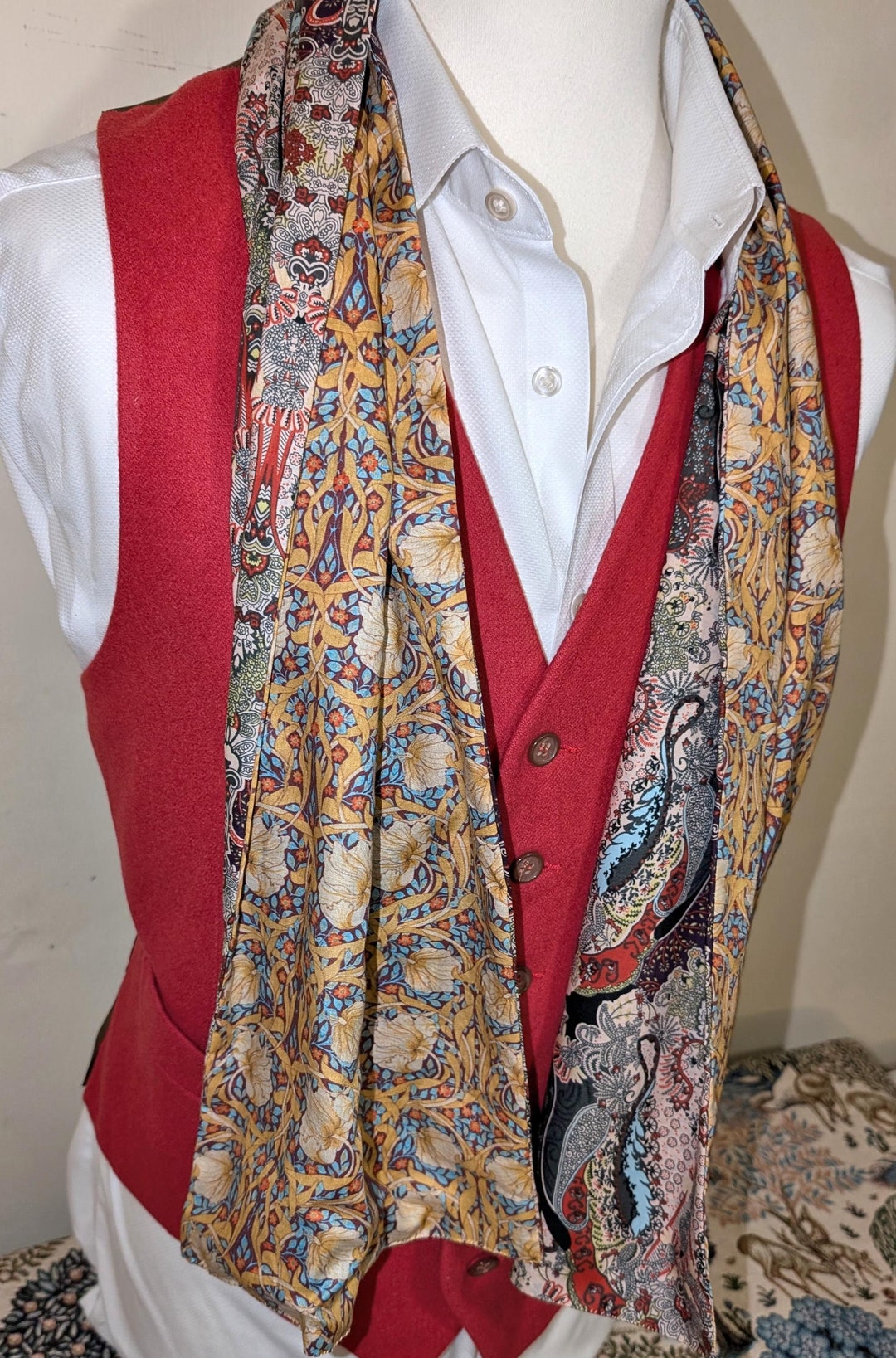 Liberty William Morris Long Scarf Cotton 130 Cm Paisley and Pimpernel ...