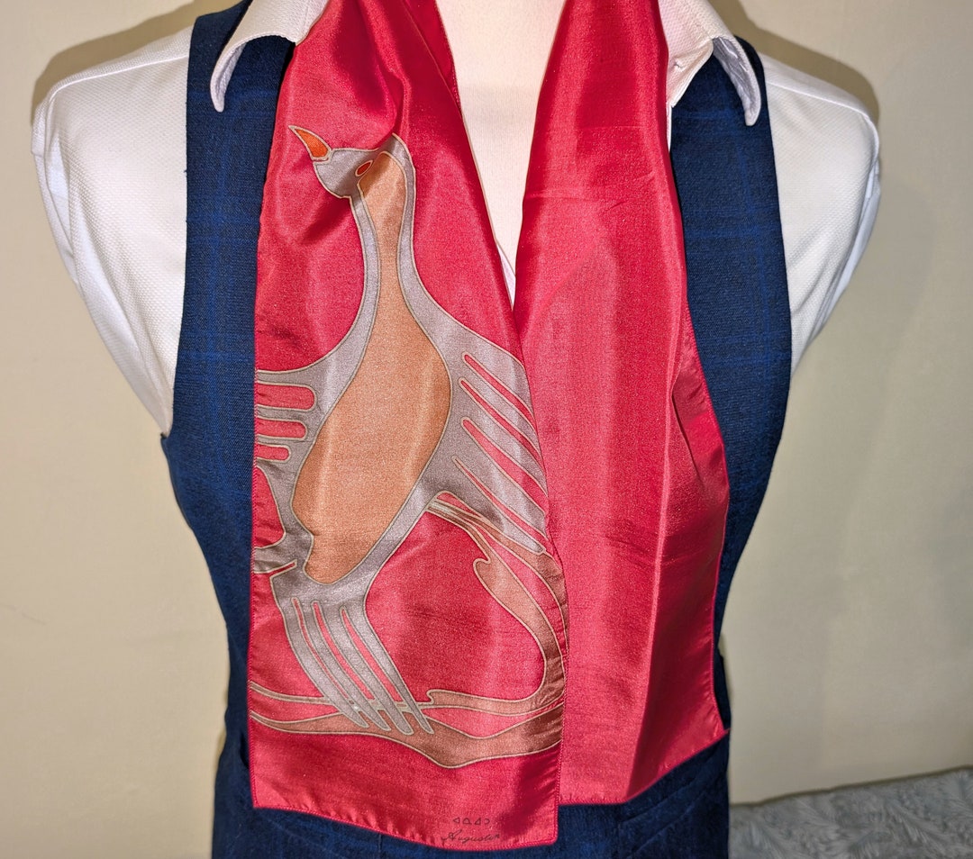 Canadian Native American Art Silk Scarf Artist Augustin Signed - Etsy
