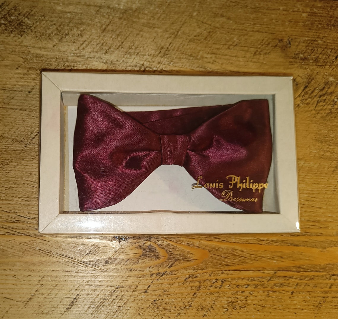 Wine Red Bow Tie Taffeta Satin - Etsy