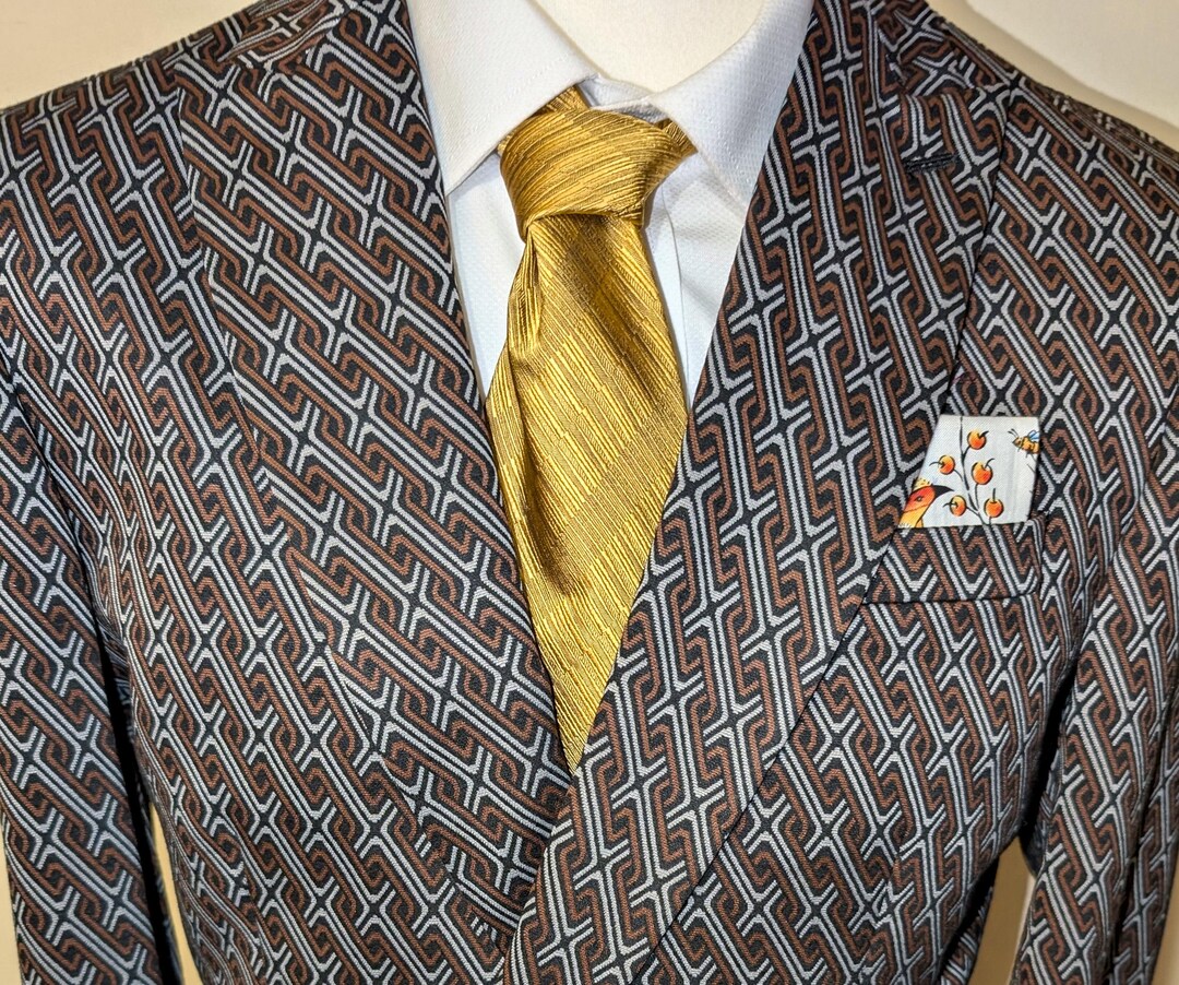 Gold Yellow Kipper Tie in Silk Necktie by Van Buck England - Etsy