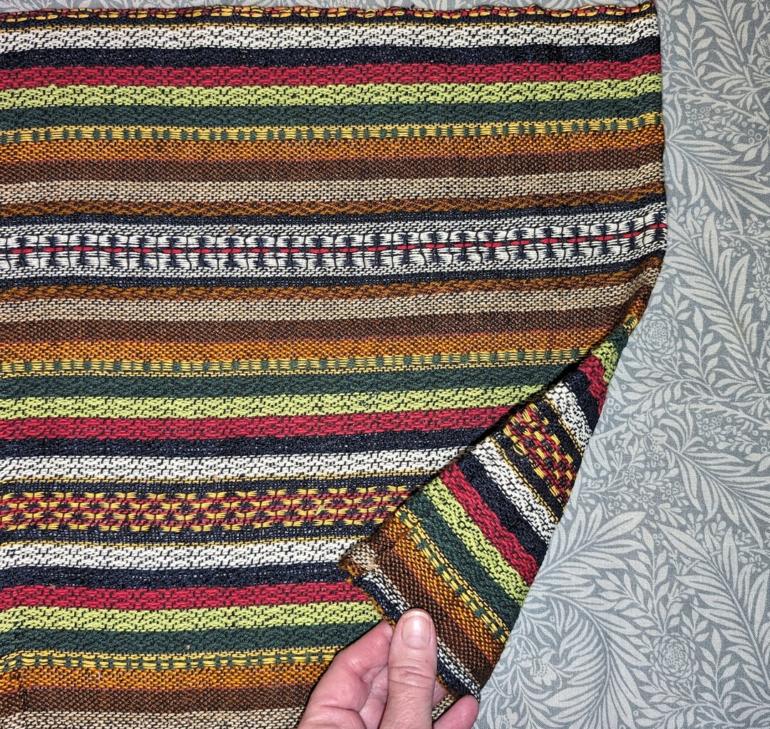 Serape Fabric Pocket Square Native American Woven Cotton Black Red ...