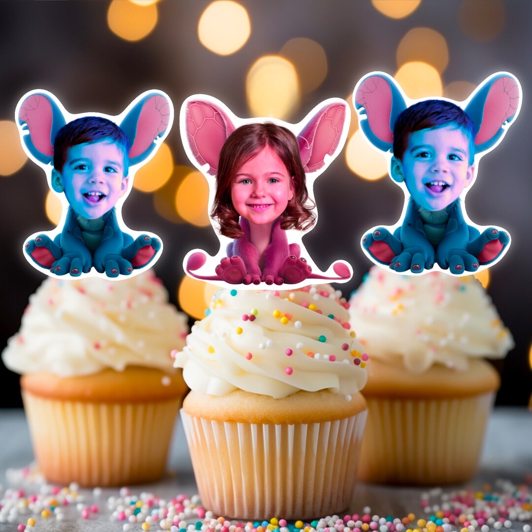Stitch and Angel Cupcake Toppers, Lilo Cupcake Toppers, Cupcake Toppers ...