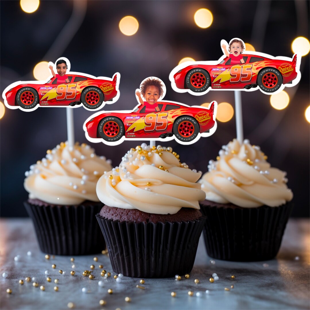 Cars Cupcake Toppers, Photo Cupcake Toppers, Cupcake Toppers With Photo ...