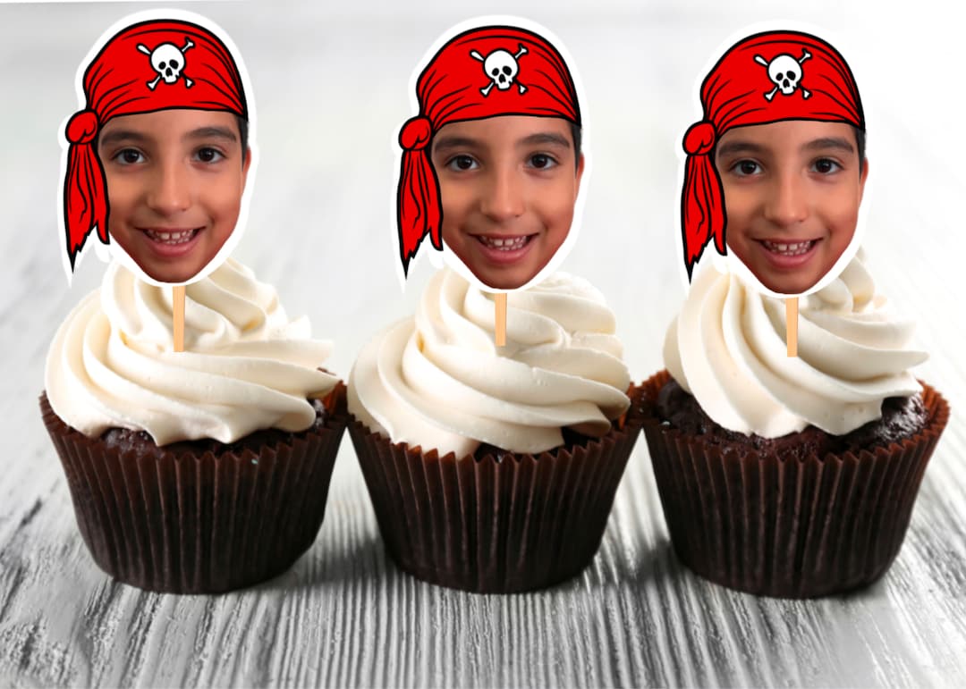 Pirate Cupcake Toppers, Photo Cupcake Toppers, Printable Cupcake ...