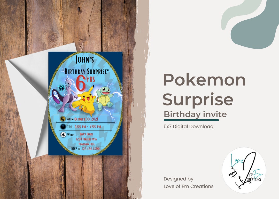 Pokemon Birthday Invitations - Digital Download - Etsy