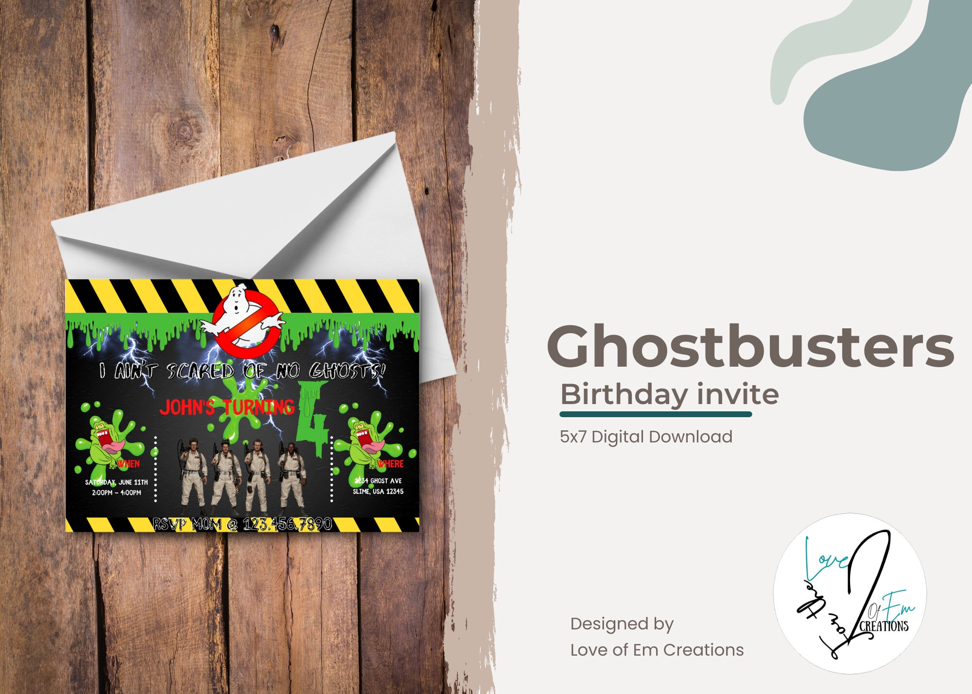 Ghostbusters Birthday Invitations - Digital Download - Etsy