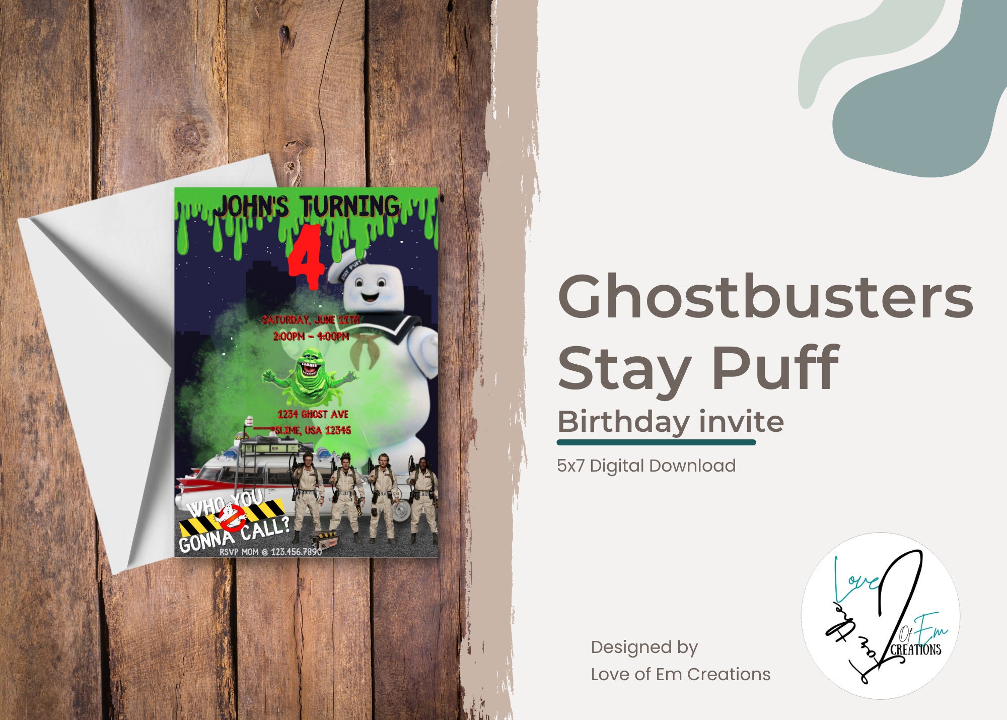 Ghostbusters Birthday Invitations - Digital Download - Etsy