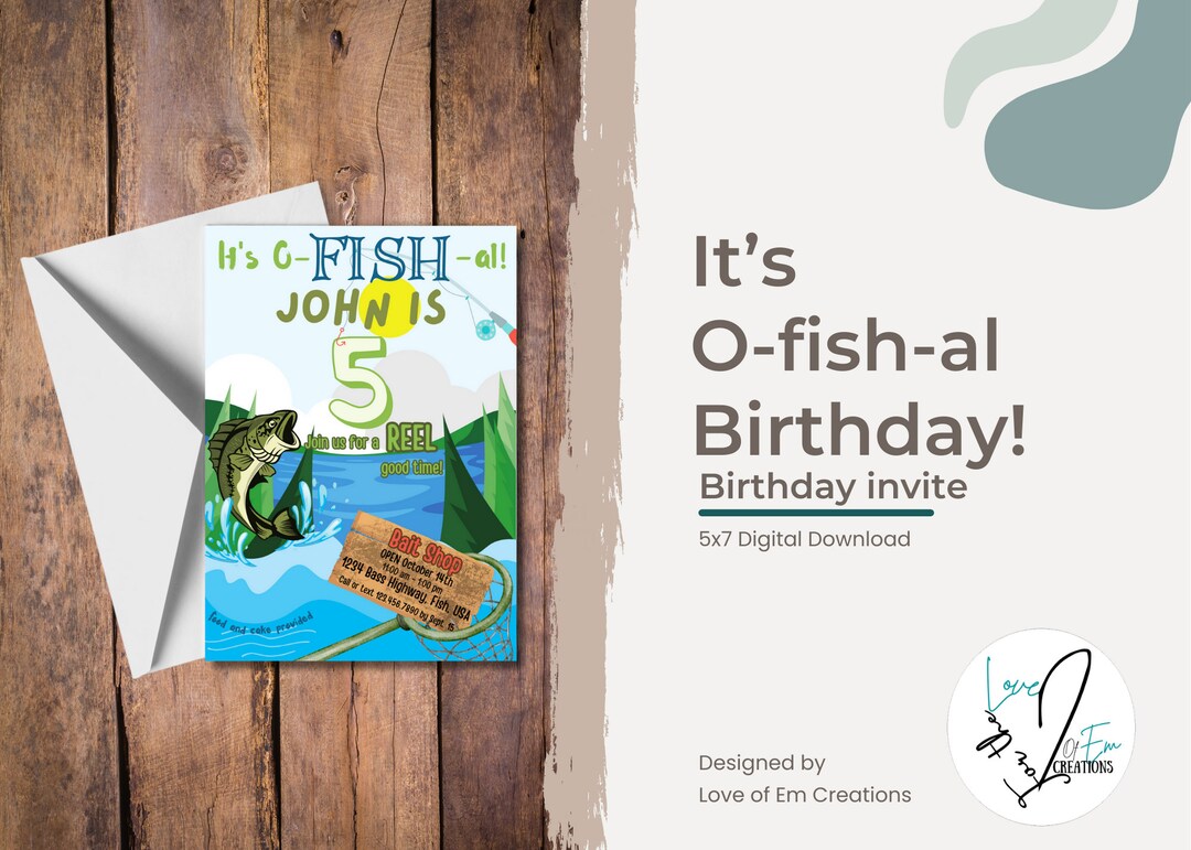 It's O-fish-al Birthday Invitation - Digital Download - Etsy