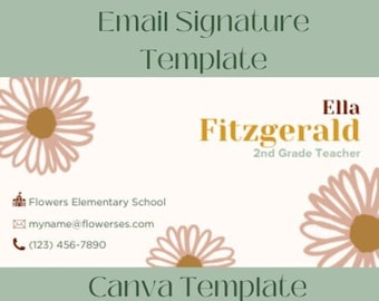 Teacher Email Signature Template Editable Canva Cute Gift for Teacher ...