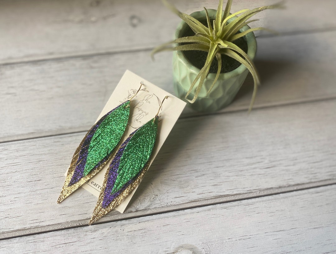 Mardi Gras Statement Earrings , Mardi Gras Earrings Glitter, Mardi Gras ...