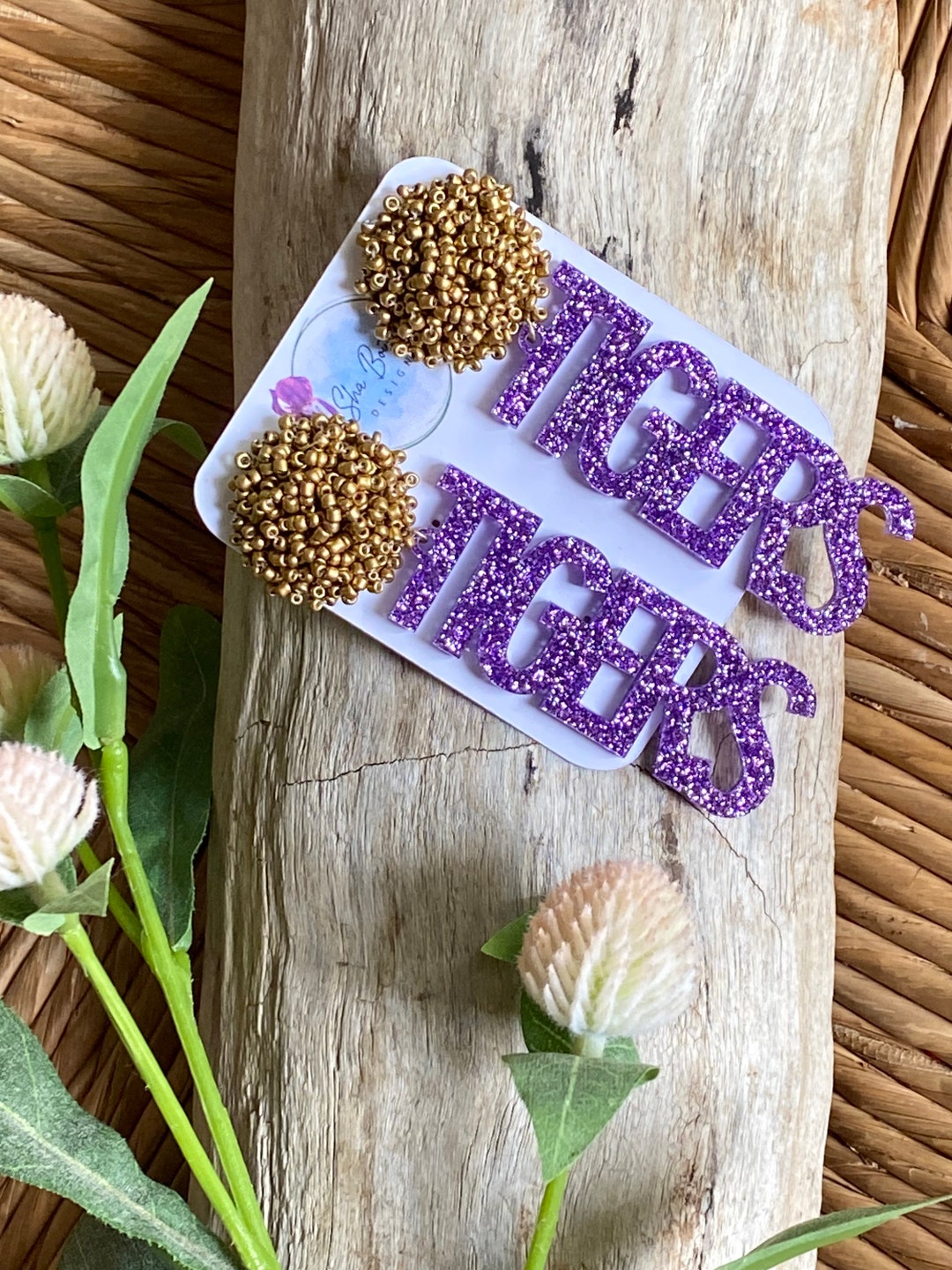 LSU Earrings LSU Acrylic Earrings Purple and Gold Earrings - Etsy