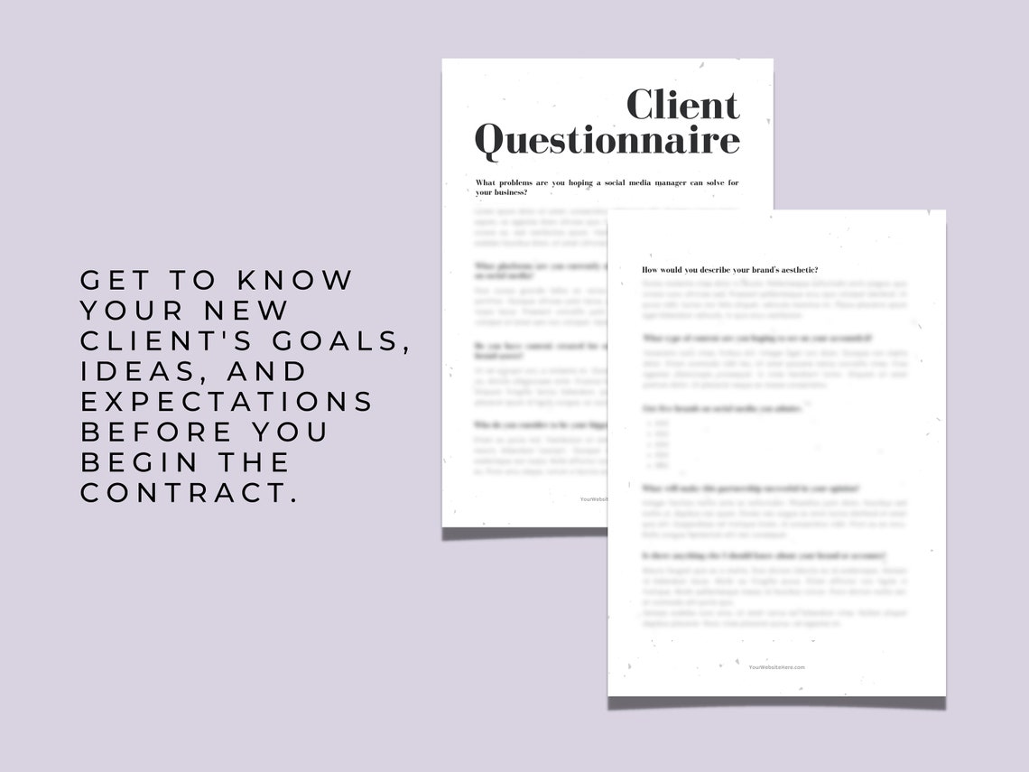 New Client Questionnaire Template Canva Template Business - Etsy New Client Questionnaire Template Canva Template Business - Etsy