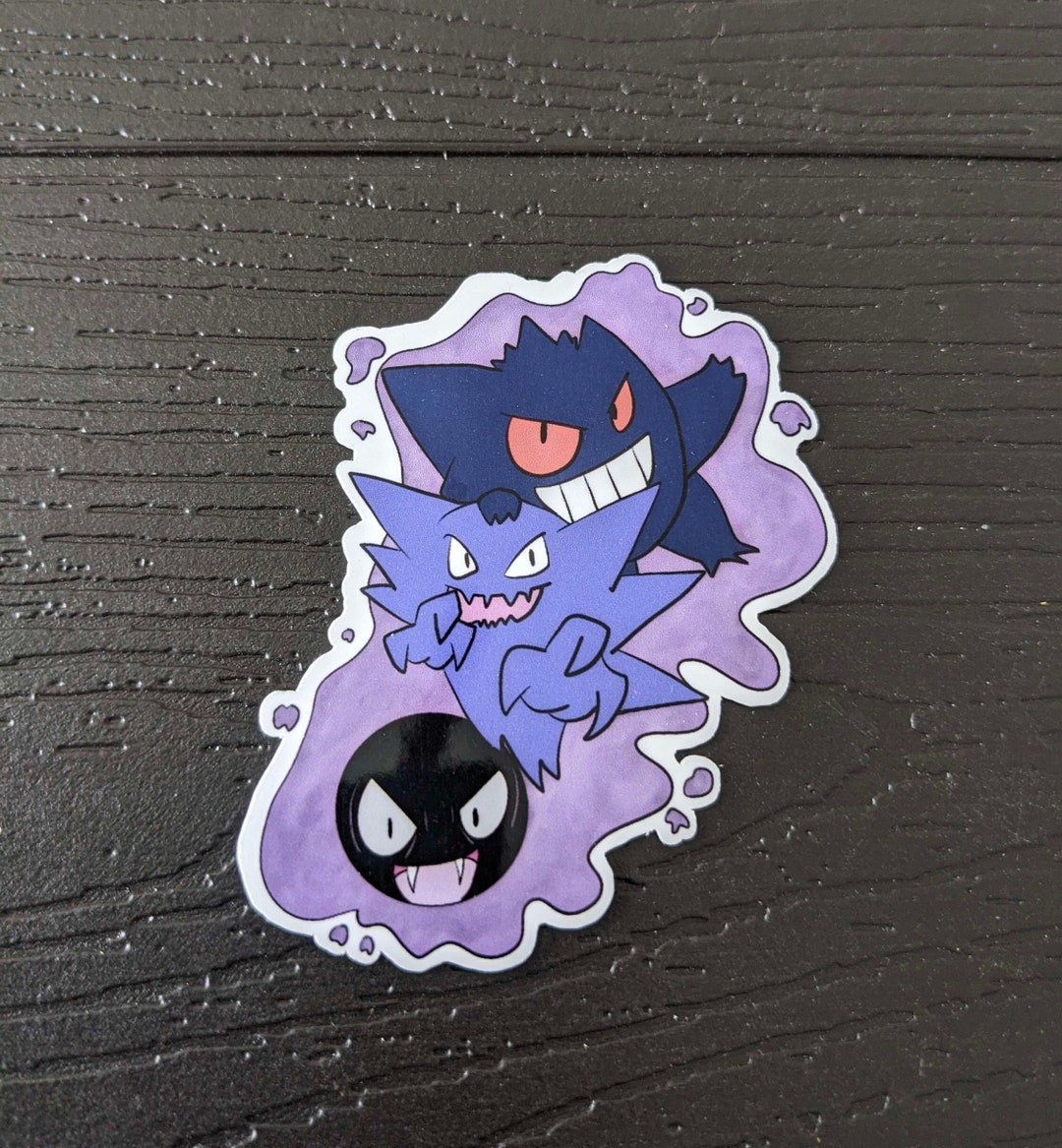 Gastly Evolution Sticker Handmade Waterproof Vinyl - Etsy