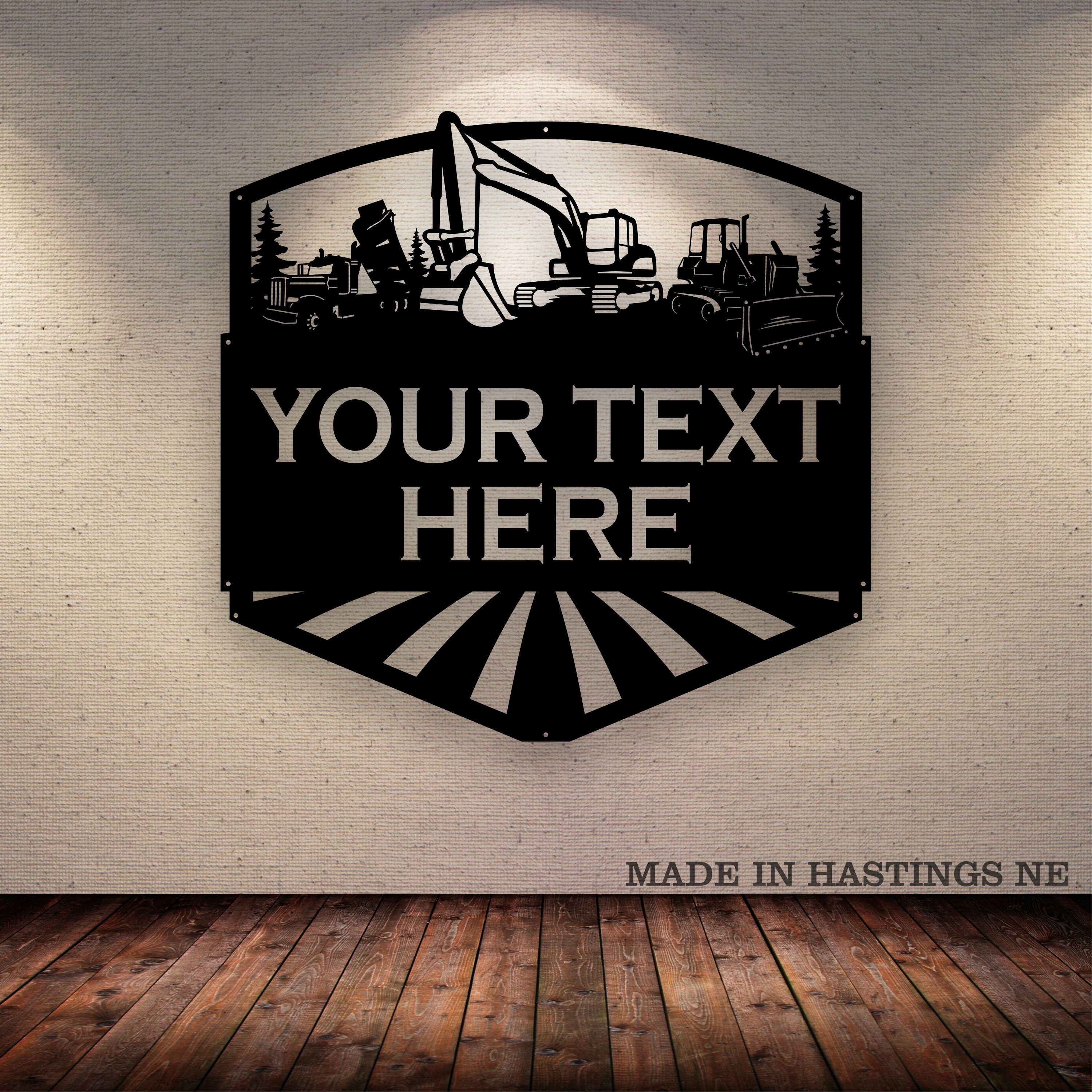 Excavator Dump Truck Dozer Metal Monogram Sign Free Shipping - Etsy