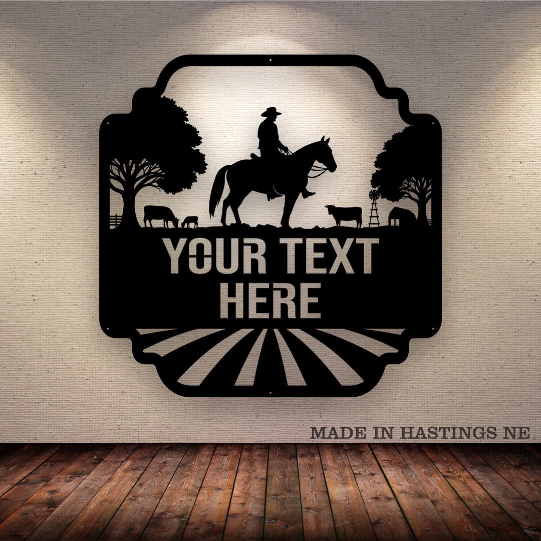 Cattle Ranch Cowboy Metal Monogram Sign Free Shipping - Etsy