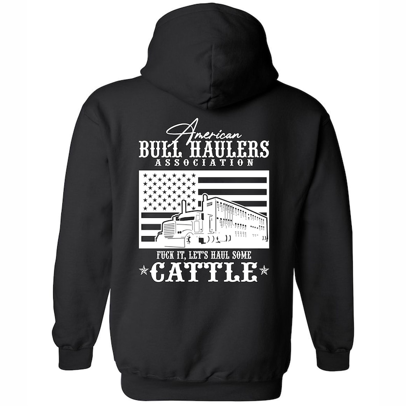 Trucker T-shirt American Bull Haulers Association Peterbilt Bull Rack ...
