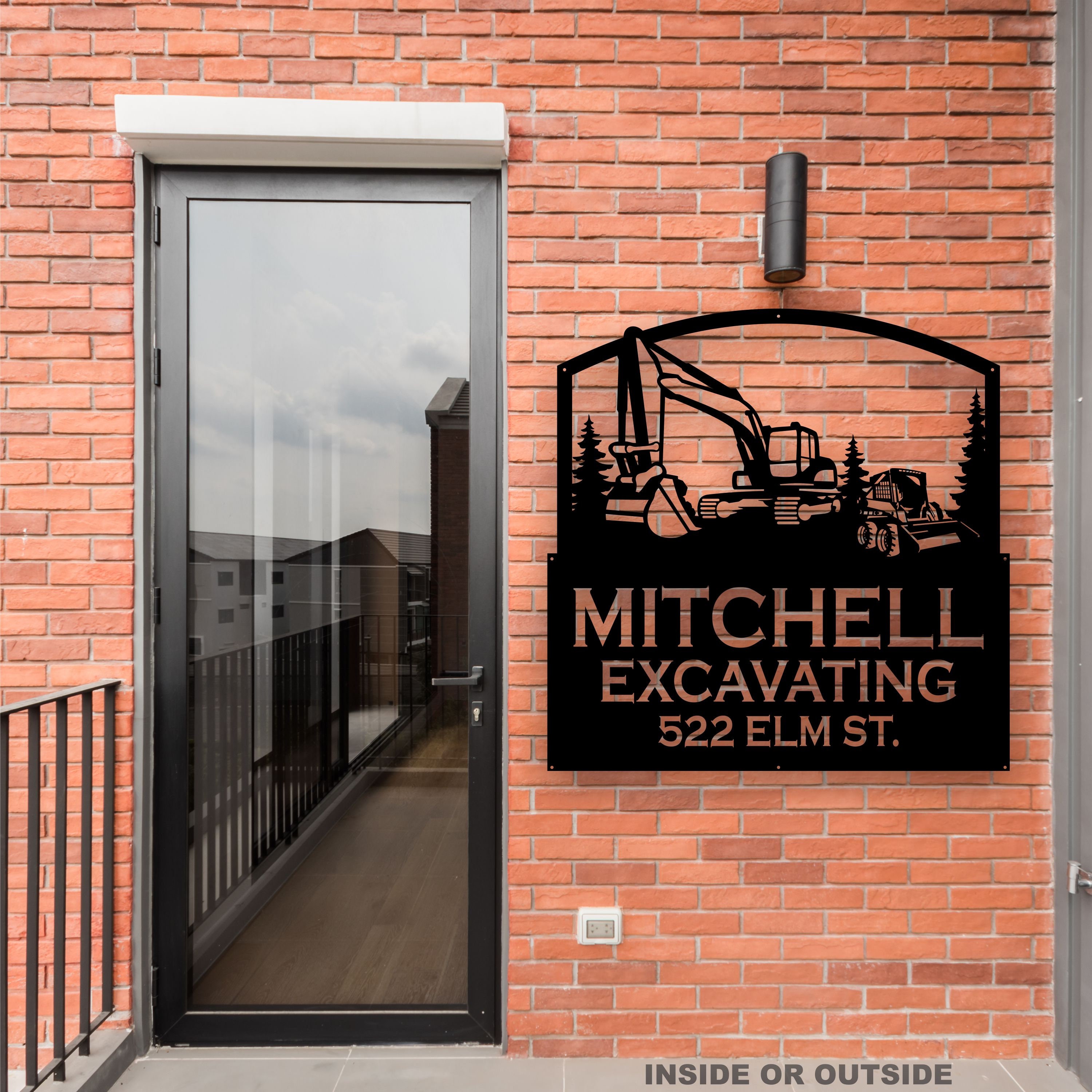 Excavator - Skid Steer - Metal Monogram Sign - Free Shipping - Etsy