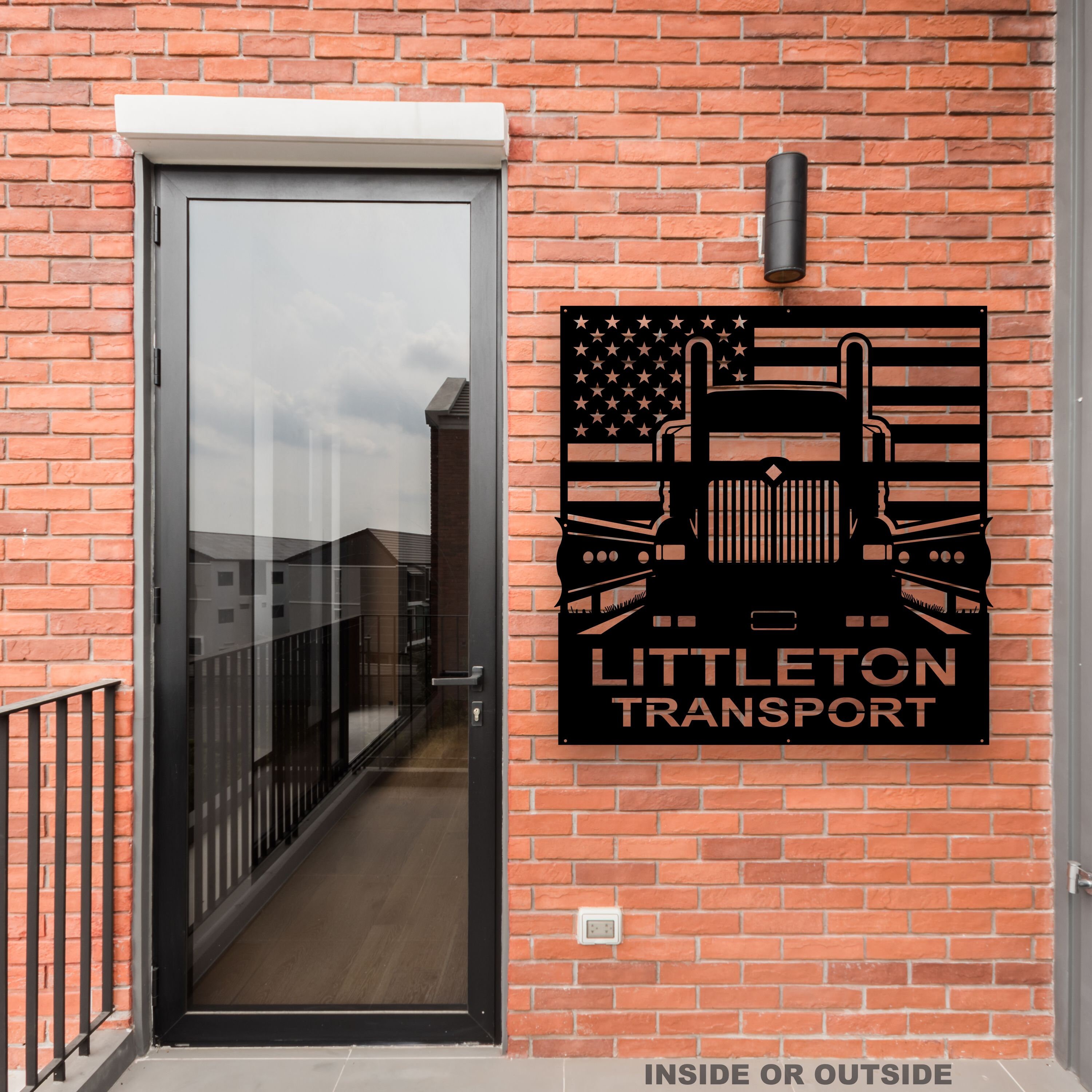 Trucker Metal Monogram Sign - International 9900 - American Flag ...