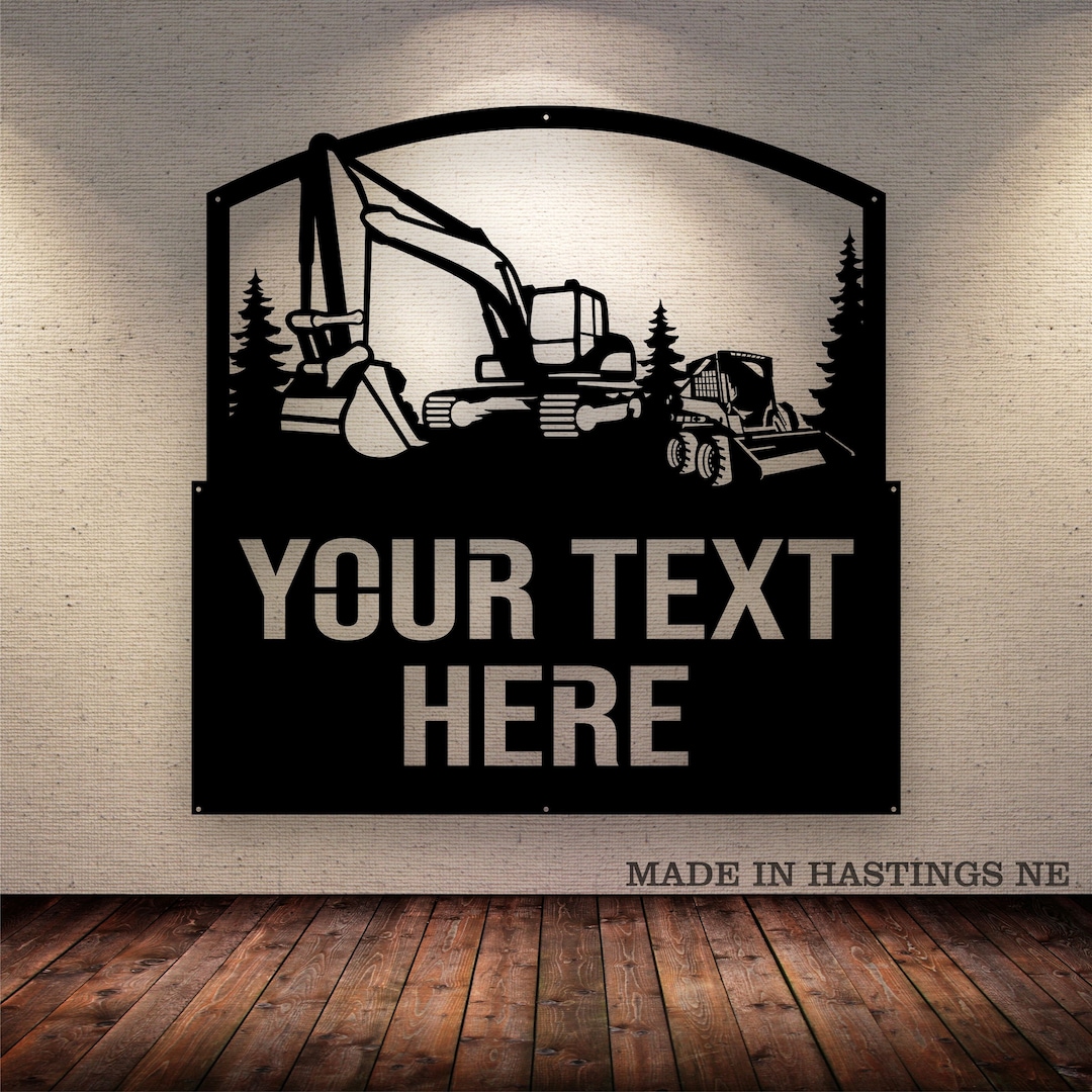Excavator - Skid Steer - Metal Monogram Sign - Free Shipping - Etsy