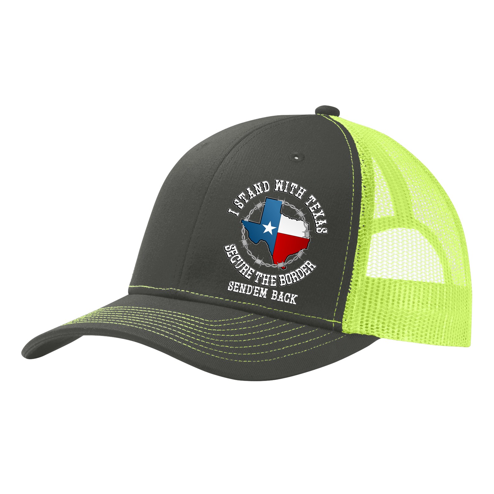 I Stand With Texas - Secure the Border - Mesh Back - Snapback Hat- Free ...