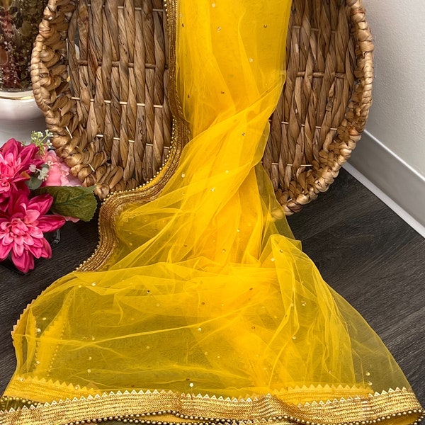 Yellow Dupatta - Etsy