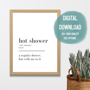 Hot Shower Definition Printable Wall Art Fun Minimalist - Etsy