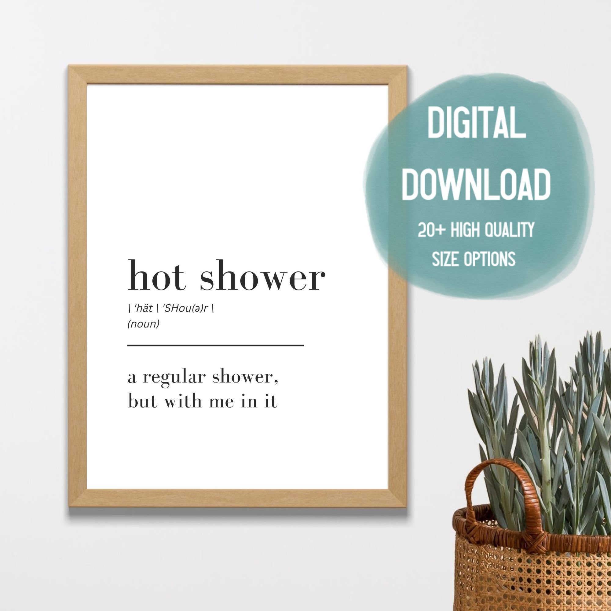 Hot Shower Definition Printable Wall Art Fun Minimalist - Etsy