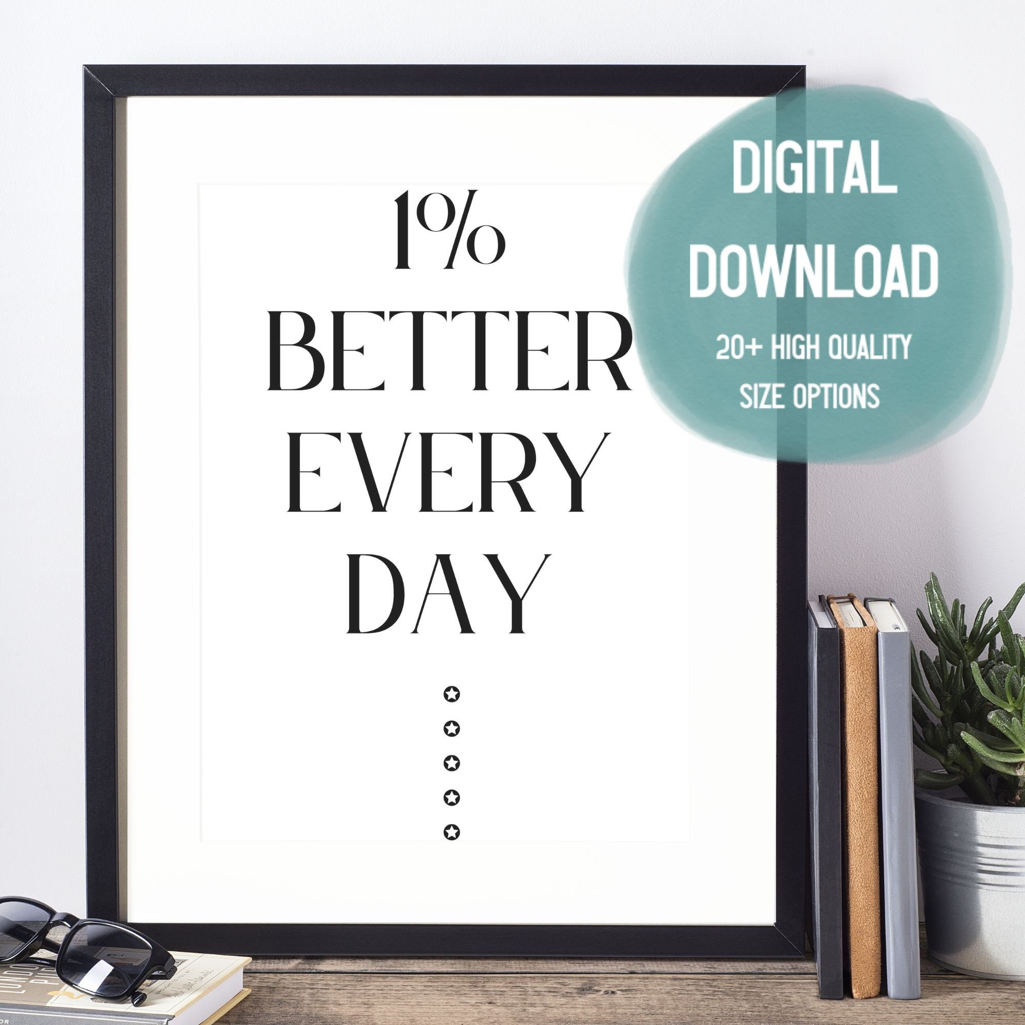 1% Better Every Day BUNDLE Daily Mantra Printables Self Improvement ...