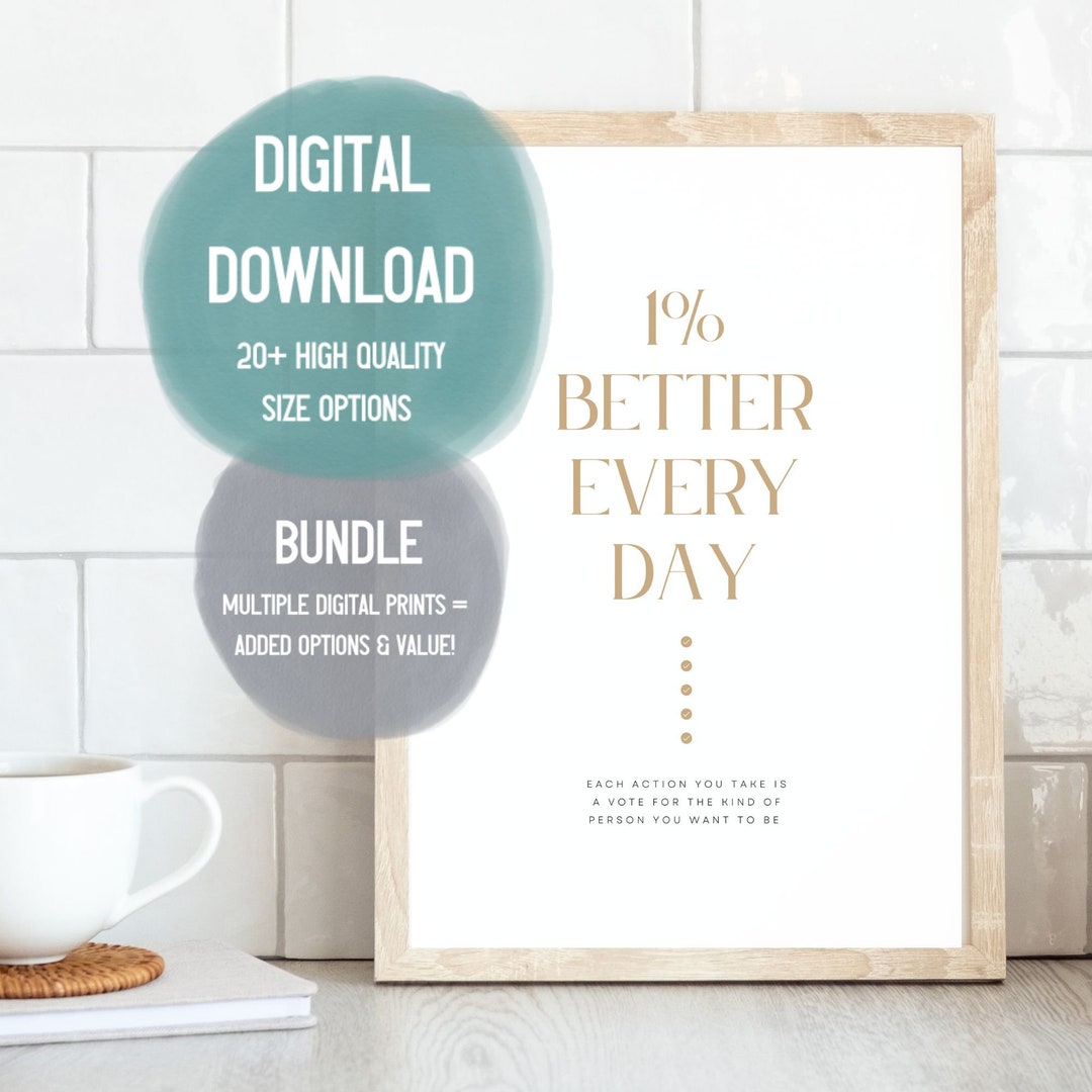 1% Better Every Day BUNDLE Daily Mantra Printables Self Improvement ...