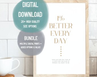 1% Better Every Day Motivational Poster - Etsy