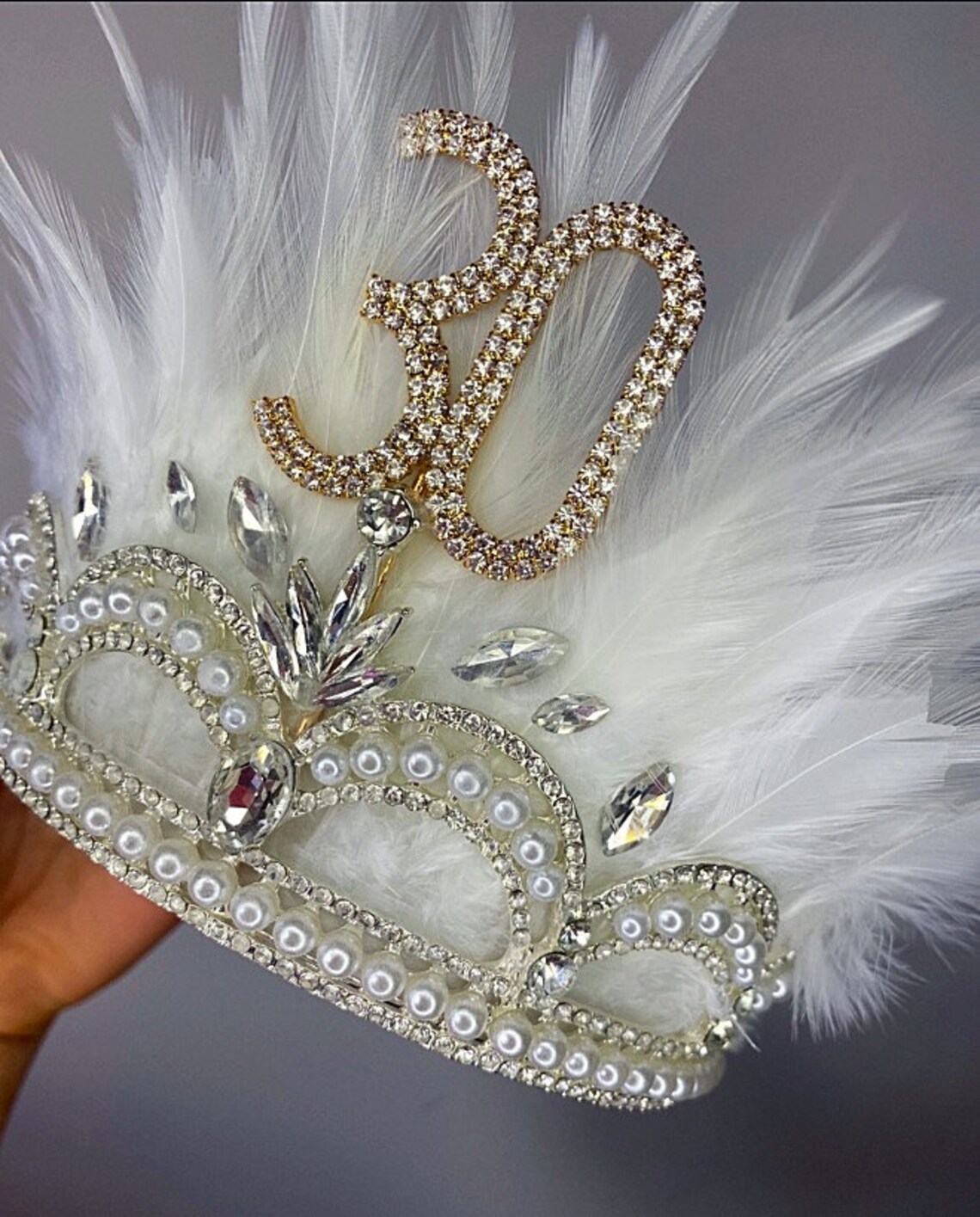 Birthday Hair Crown 30th Birthday Crown Clara Glam Deluxe | Etsy