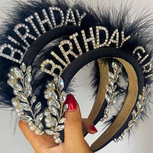 Birthday Girl Headband, Birthday Girl Hair Crown, Rhinestone ...