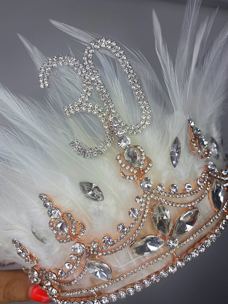 Birthday Hair Crown 30th Birthday Crown Clara Glam Deluxe - Etsy
