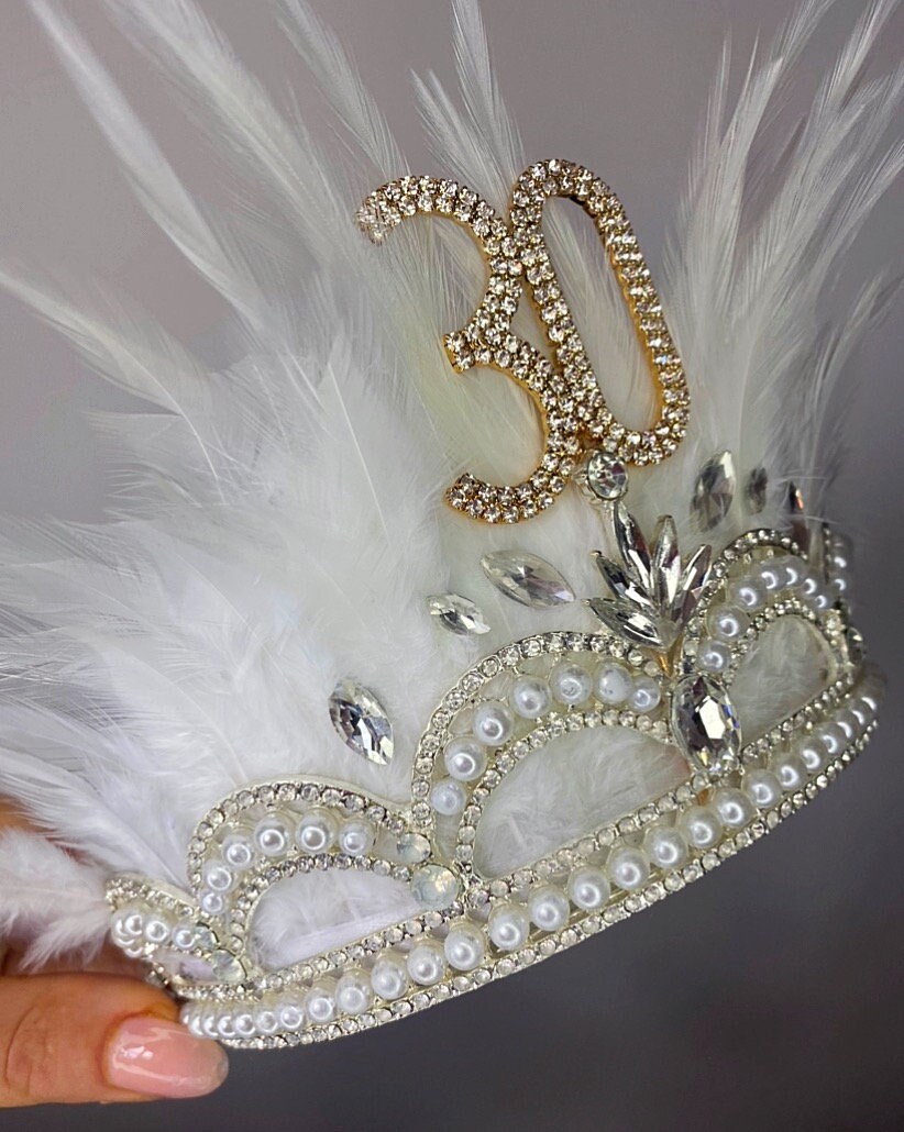 Birthday Hair Crown 30th Birthday Crown Clara Glam Deluxe - Etsy UK