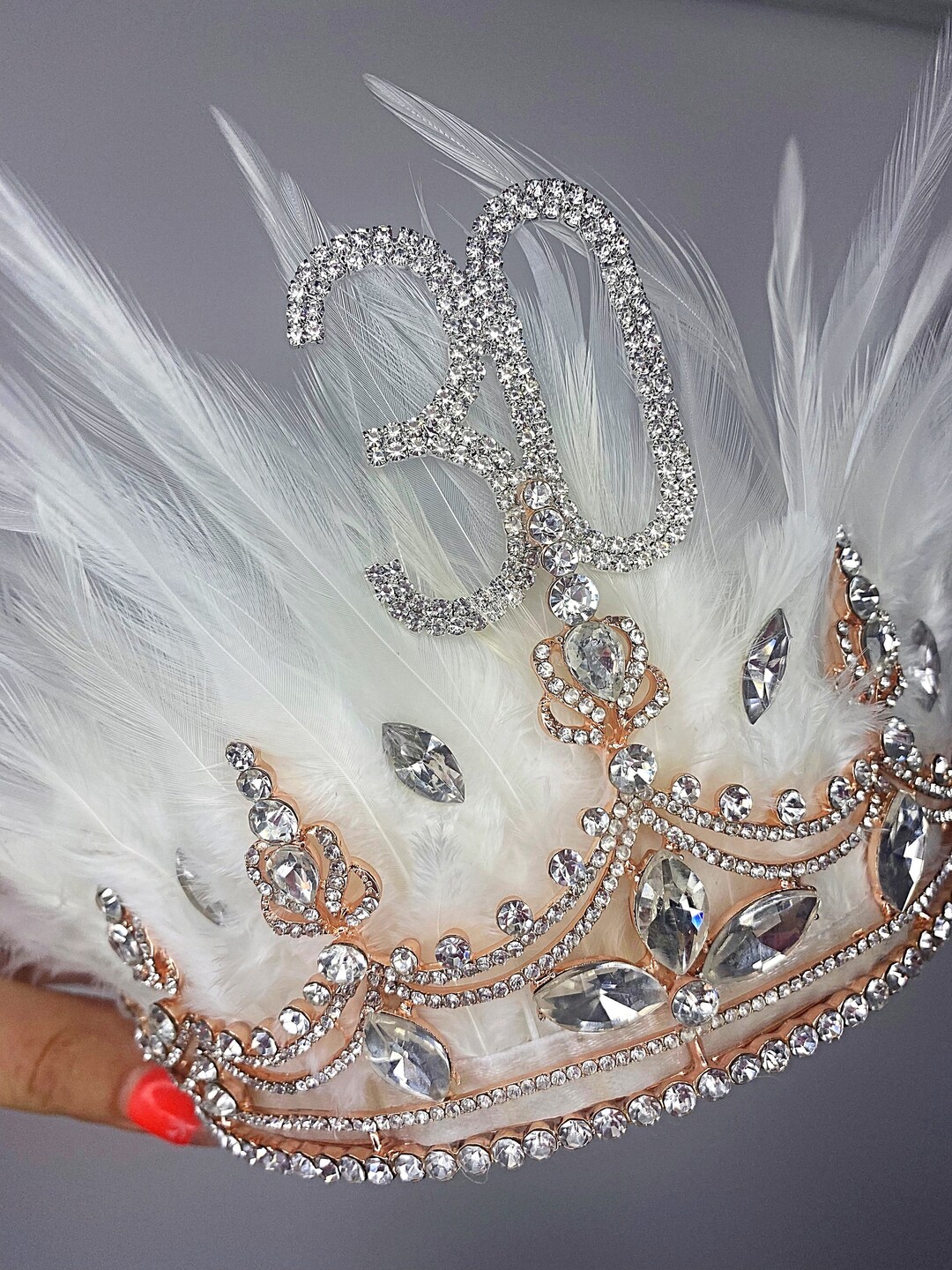 Birthday Hair Crown 30th Birthday Crown Clara Glam Deluxe - Etsy