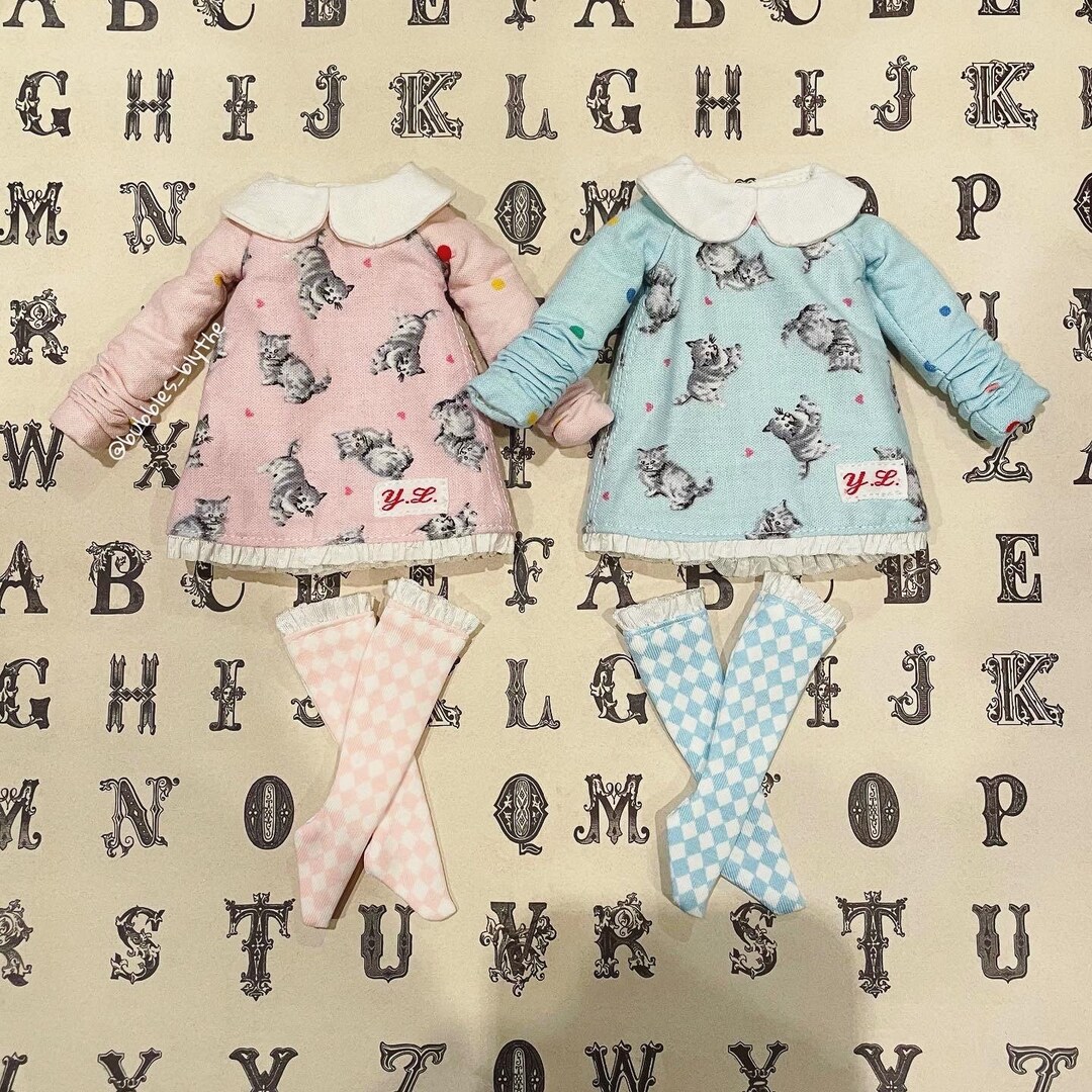 Preorder Blythe Kitty Dress Set Obitsu 24 22 Licca Azone Body 1/6doll ...