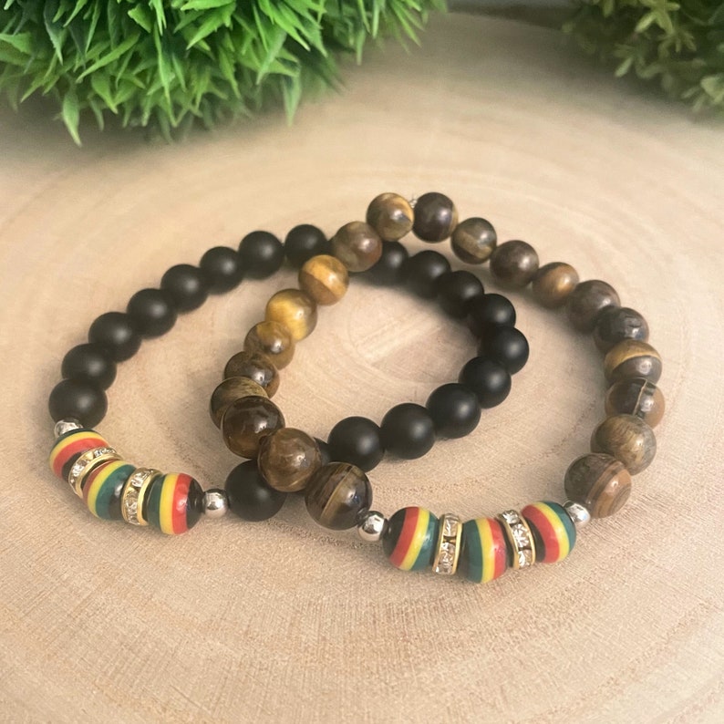 Rasta Reggae Inspired Tiger Eye Lava and Natural Black - Etsy