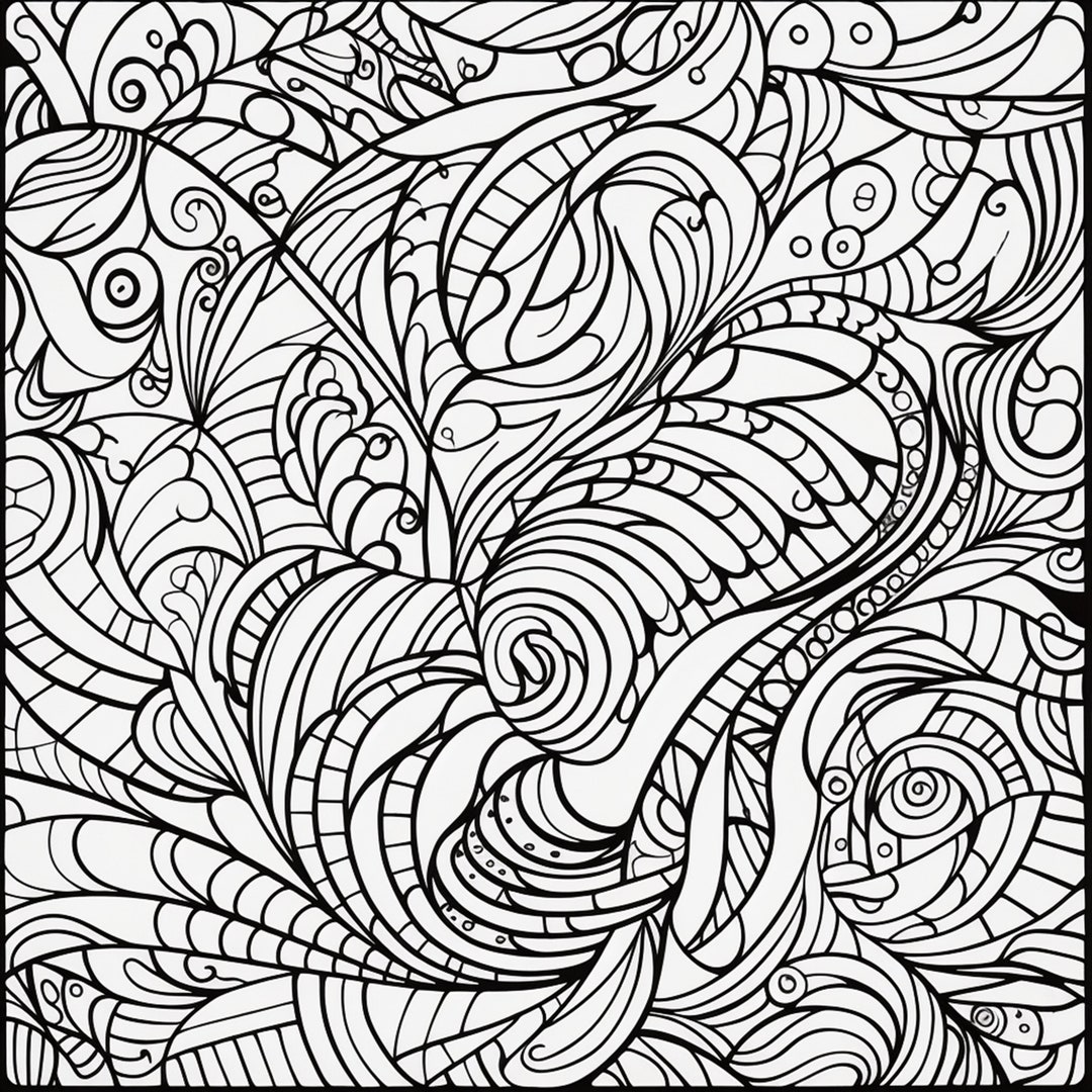 Adult Abstract Coloring Page-5 - Etsy